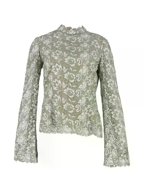 Erdem Guipure Lace Flared-sleeve Blouse