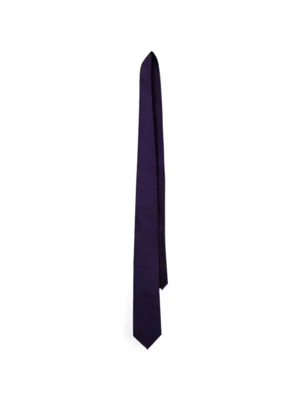 Hermès Silk Geometric Print Neck Tie - Blue
