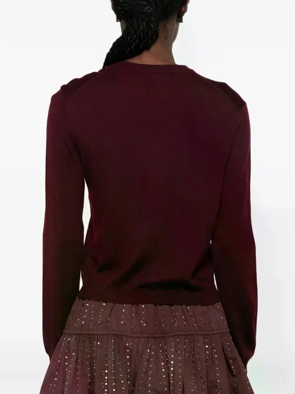 Maje Embroidered Wool Cardigan