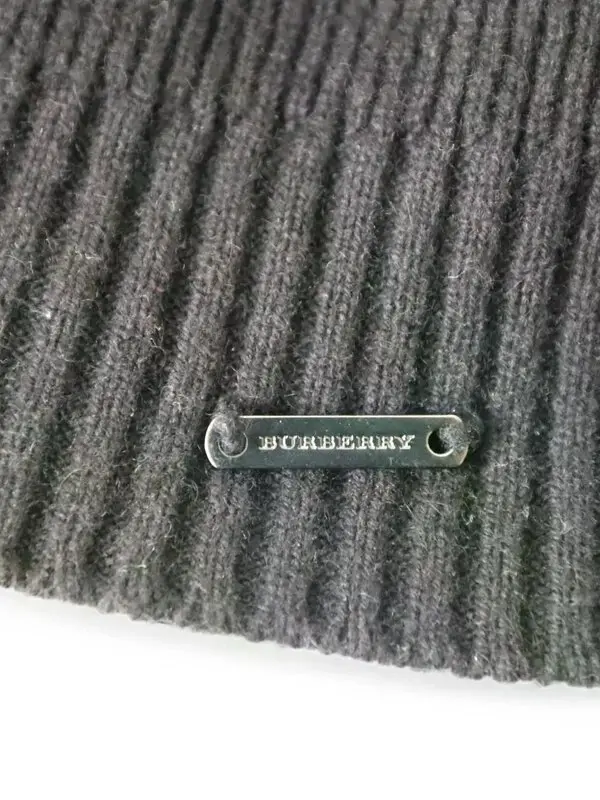 Burberry Knitted Logo-plaque Beanie Hat