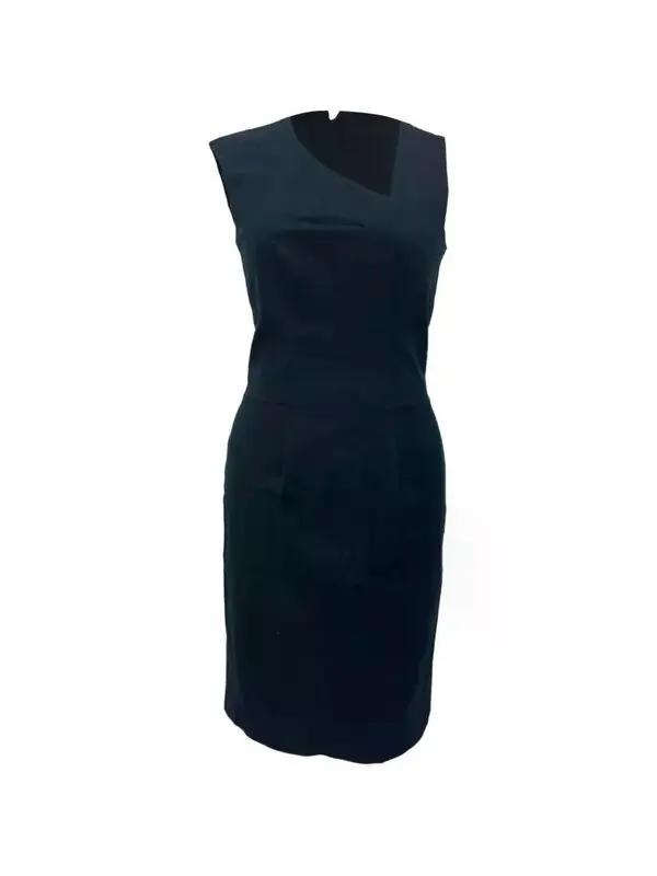 Balenciaga Asymmetric Neckline Dress - Black