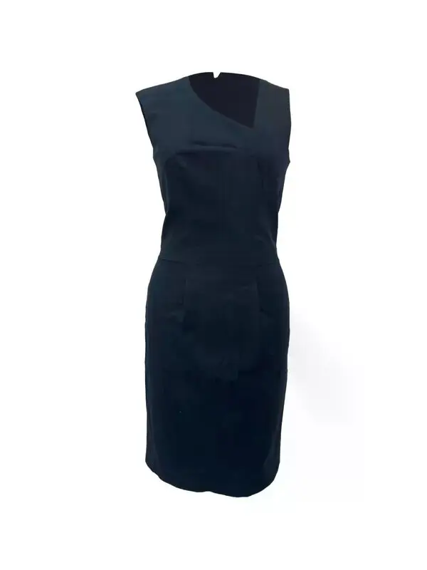 Balenciaga Sleeveless Asymmetrical Neckline Dress - Black