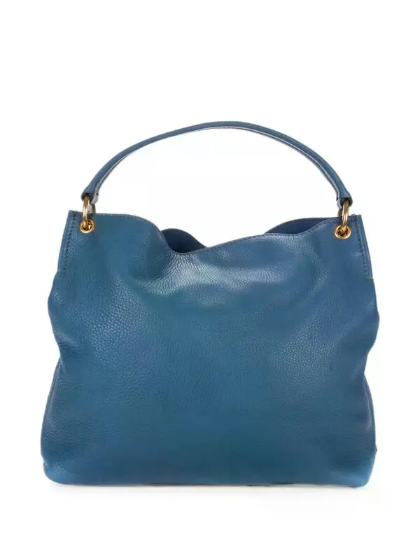 Prada Large Vitello Daino Logo-embossed Tote Bag