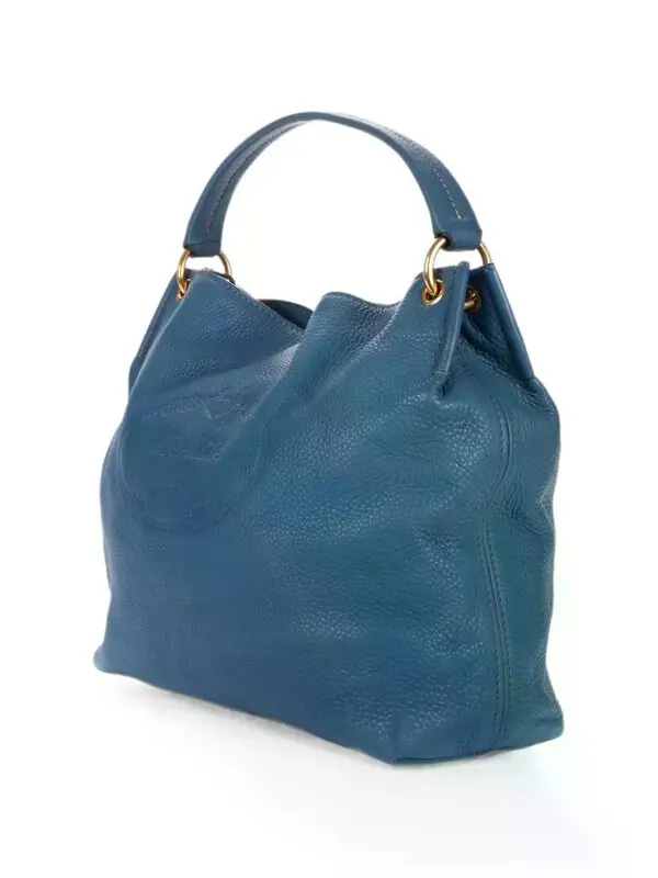 Prada Large Vitello Daino Logo-embossed Tote Bag