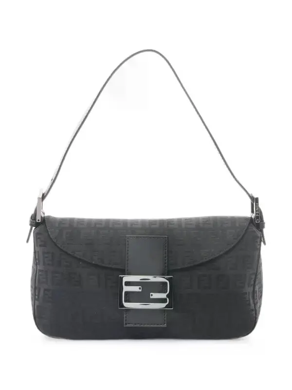 Fendi 2010s Mamma Baguette Shoulder Bag - Black