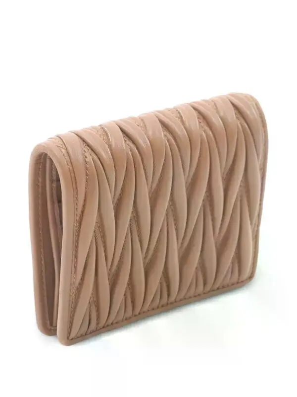 Miu Miu 2020s Quilted Bi-fold Wallet - Brown