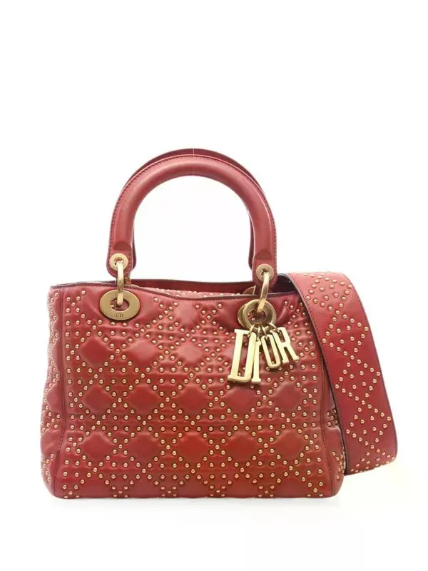 Dior 2010s Lady Two-way Studded Handbag