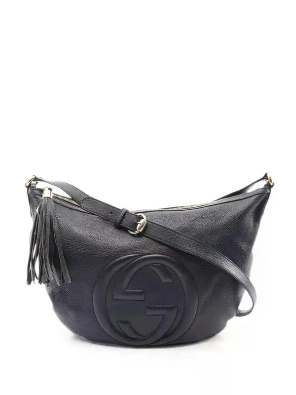 Gucci Soho Interlocking-g Leather Shoulder Bag - Blue