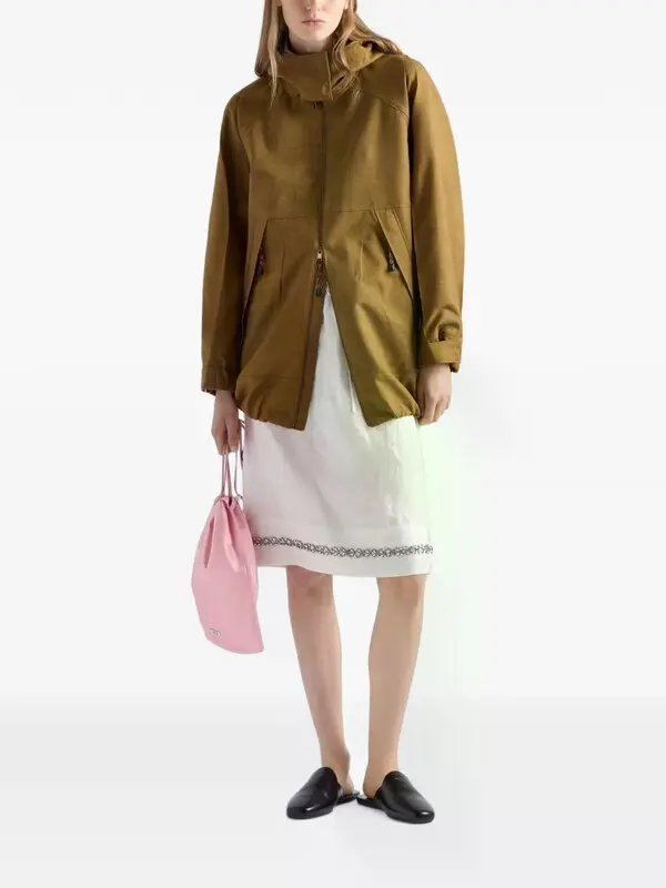 Prada Mélange Hopsack Wool Jacket With Detachable Hood