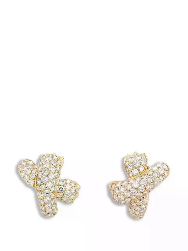 FRED 1970s Ombre Féline Diamond Clip-on Earrings - Gold