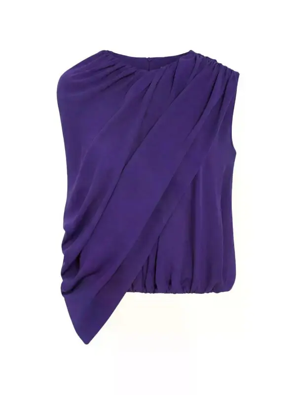Balenciaga Asymmetric Draped Cape Top - Purple