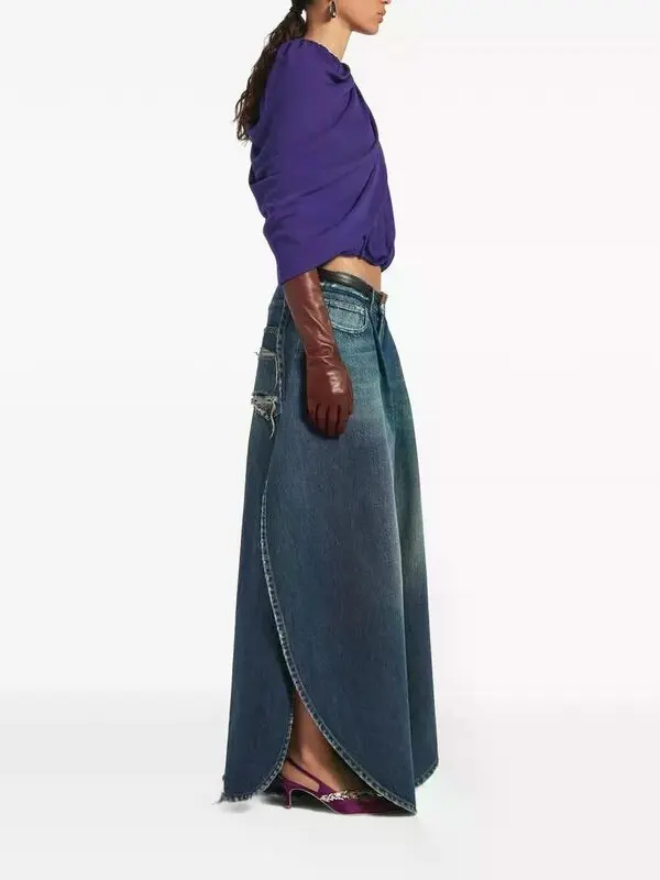 Balenciaga Asymmetric Draped Cape Top - Purple