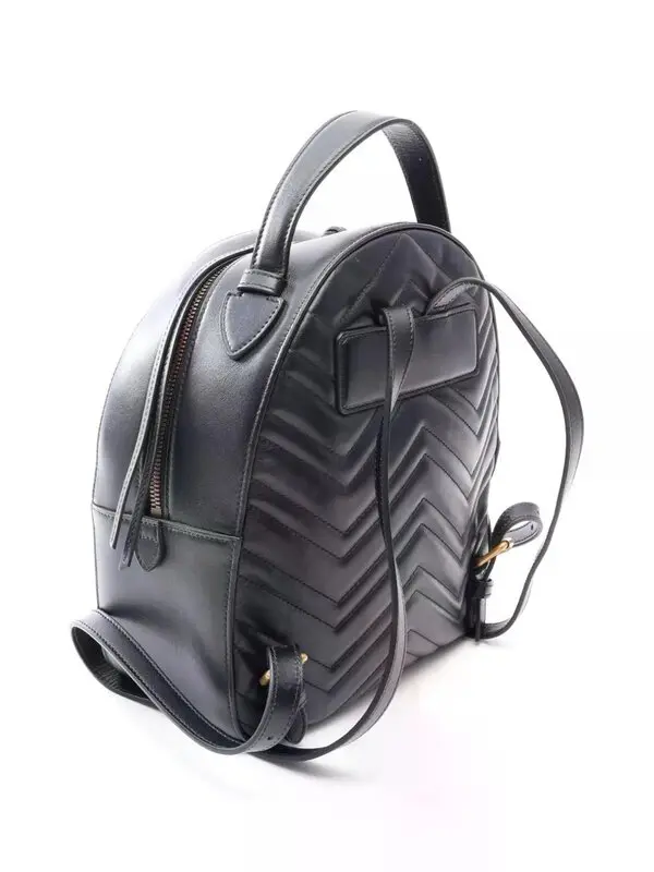 Gucci 2010s Gg Marmont Chevron-pattern Leather Backpack