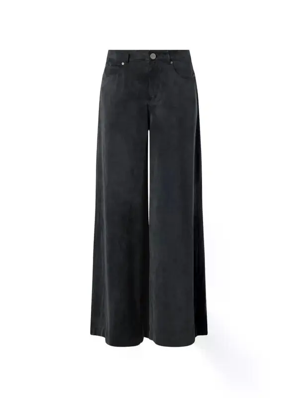 Pinko Sueded Finish Wide Leg Trousers - Grey