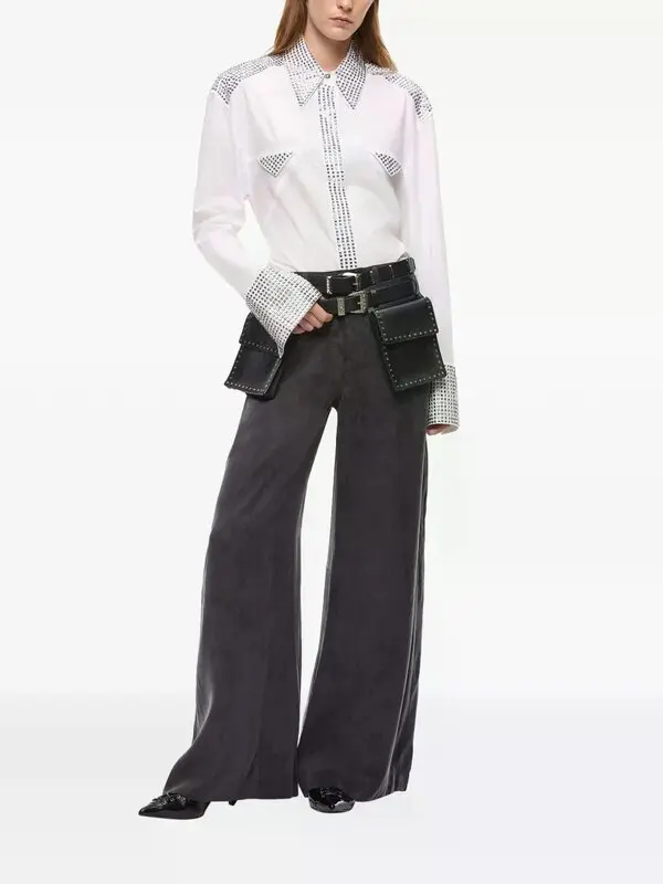 Pinko Sueded Finish Wide Leg Trousers