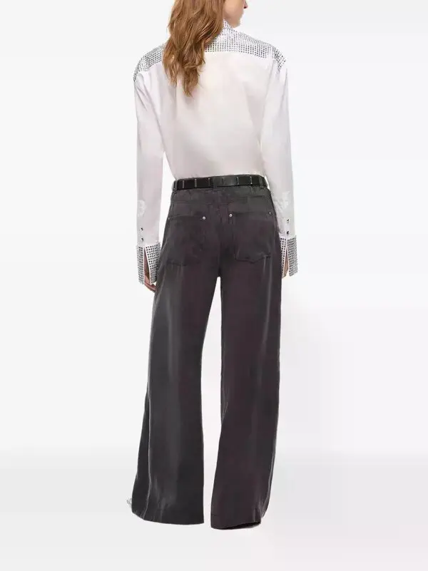 Pinko Sueded Finish Wide Leg Trousers