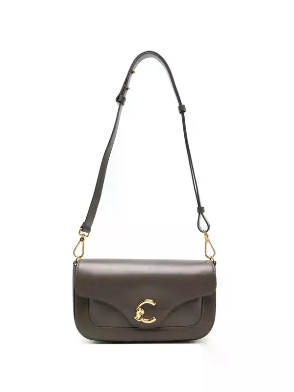 COCCINELLE Leather Shoulder Bag With Logo Plaque - Green