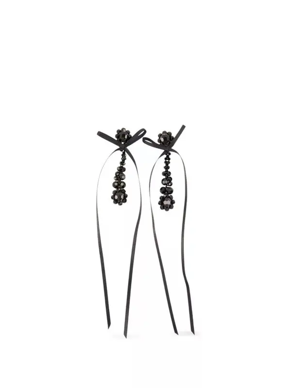 Simone Rocha Victorian Drip Bow Detail Earrings - Black