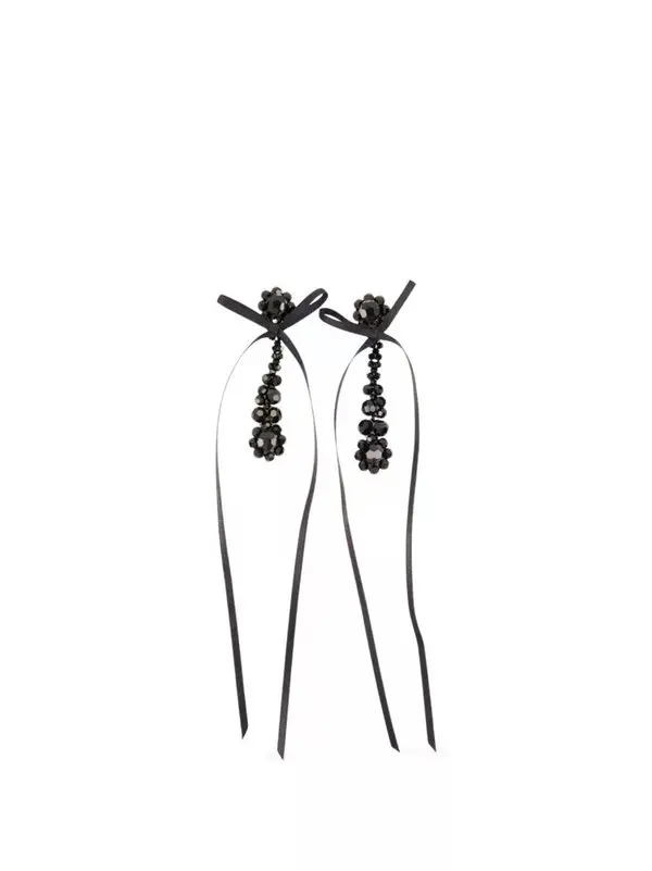 Simone Rocha Victorian Drip Bow Detail Earrings - Black