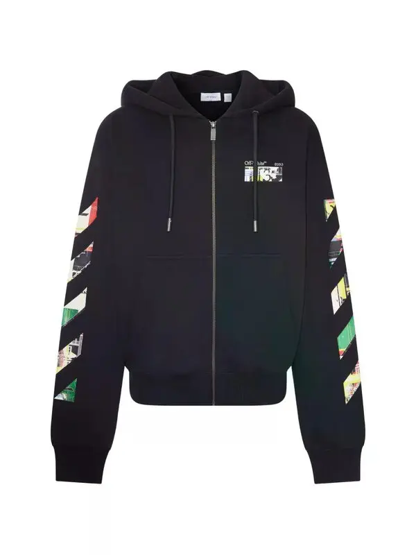 Off-White Industrial Arrow Zip-up Hoodie - Black