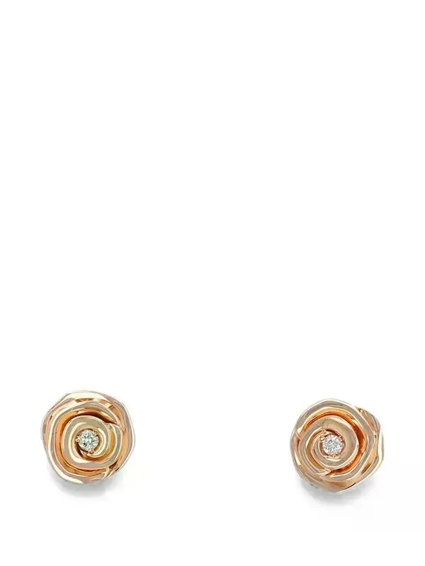 Dior 2022 Rose Couture Diamond Earrings - Gold
