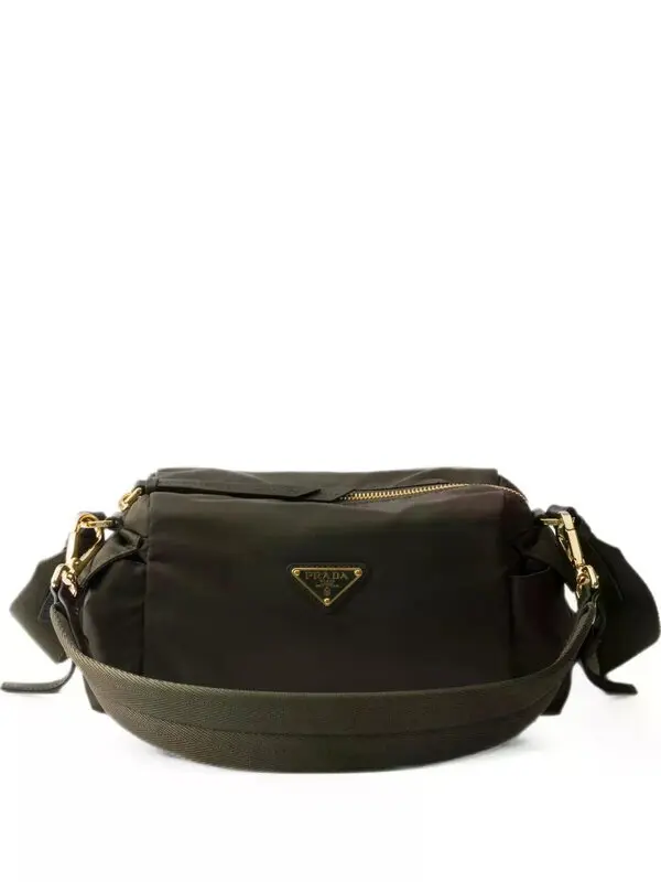 Prada Explore Small Re-nylon And Leather Shoulder Bag - Green