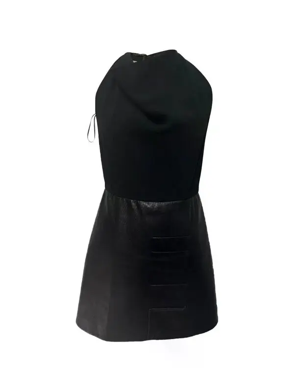 Roland Mouret Halterneck Leather Mini Dress