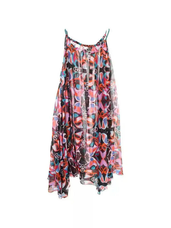 Hermès 2010s Fleurs Miroir H Rond Mini Dress - Black