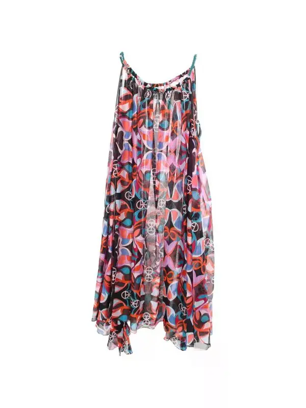 Hermès 2010s Fleurs Miroir H Rond Mini Dress