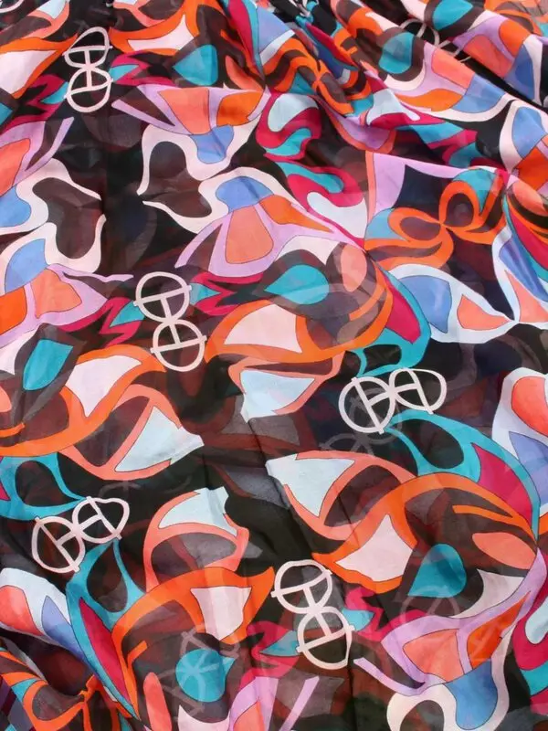 Hermès 2010s Fleurs Miroir H Rond Mini Dress