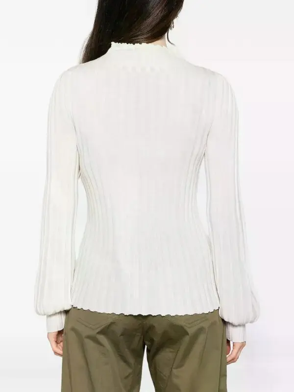 Liviana Conti Ribbed Knit Mock Neck Sweater