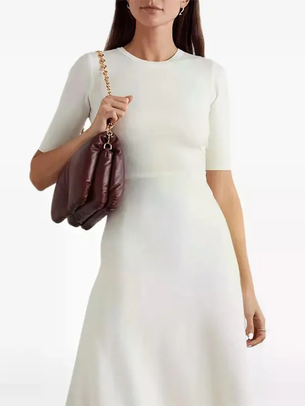 Gabriela Hearst Ivory White Knitted Short Sleeve Midi Dress - Neutrals