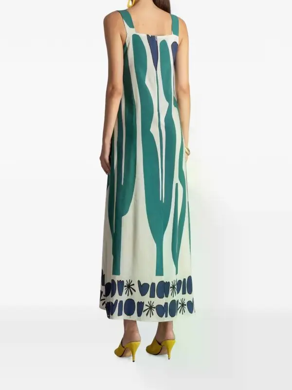 MOUTAKI Graphic-print Side-slit Maxi Dress