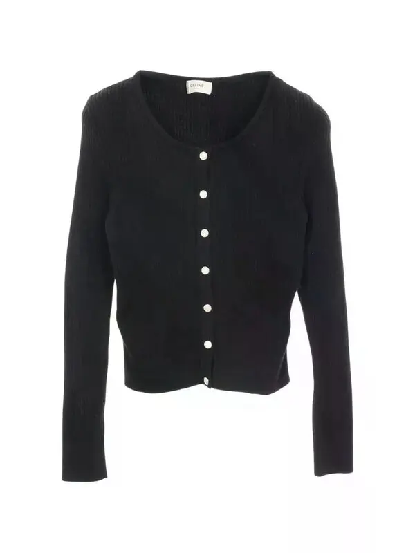 Celine Ribbed Knit Triomphe Cardigan
