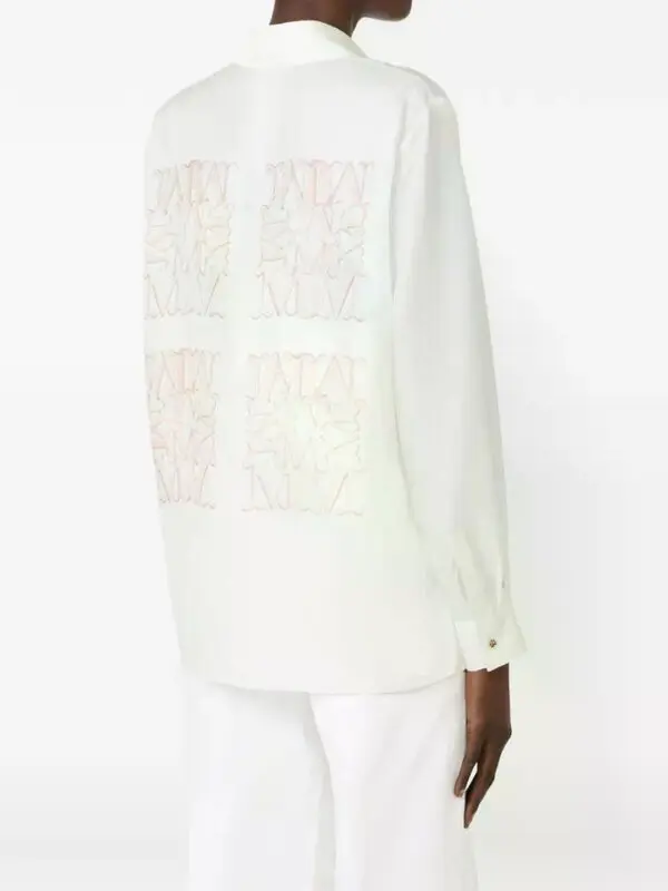 Max Mara Logo-embroidered Silk Shirt
