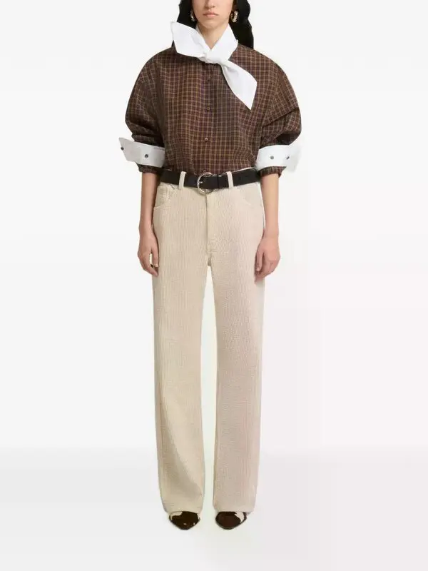 Marni Off-white Corduroy Flared Trousers - Neutrals