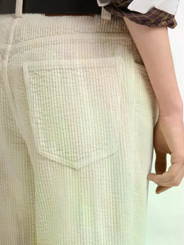 Marni Off-white Corduroy Flared Trousers - Neutrals