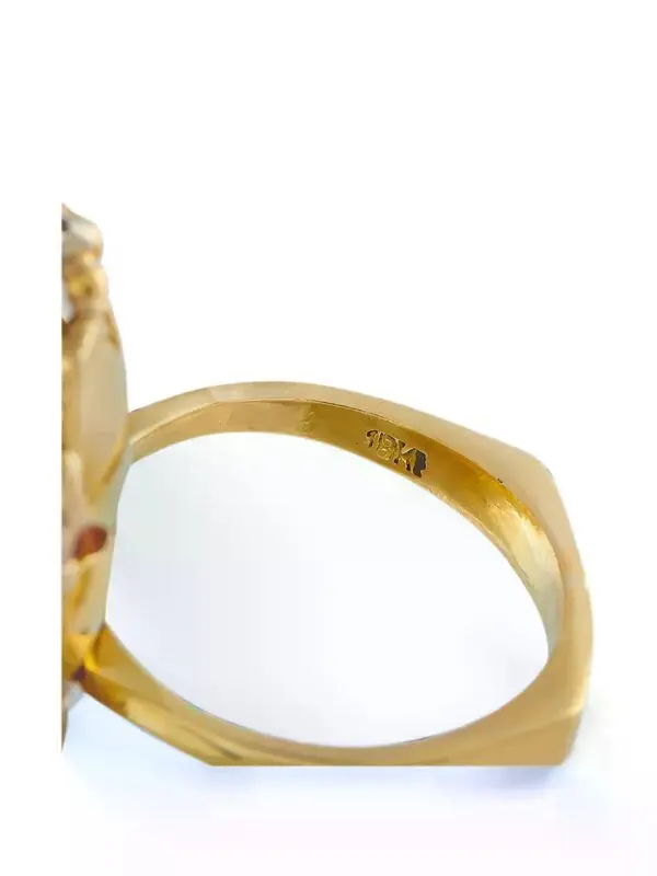LB EXCLUSIVE 18k Yellow Coral And Diamond Ring
