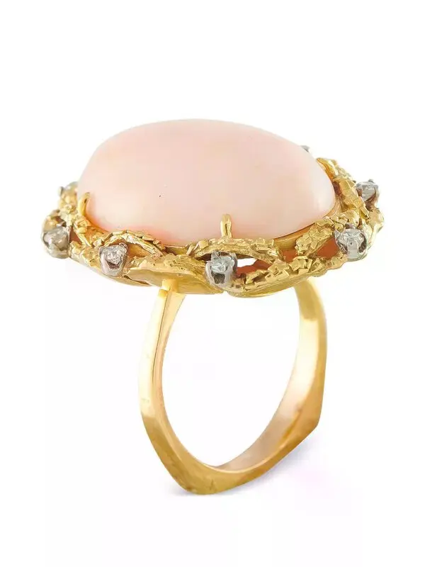 LB EXCLUSIVE 18k Yellow Coral And Diamond Ring - Gold