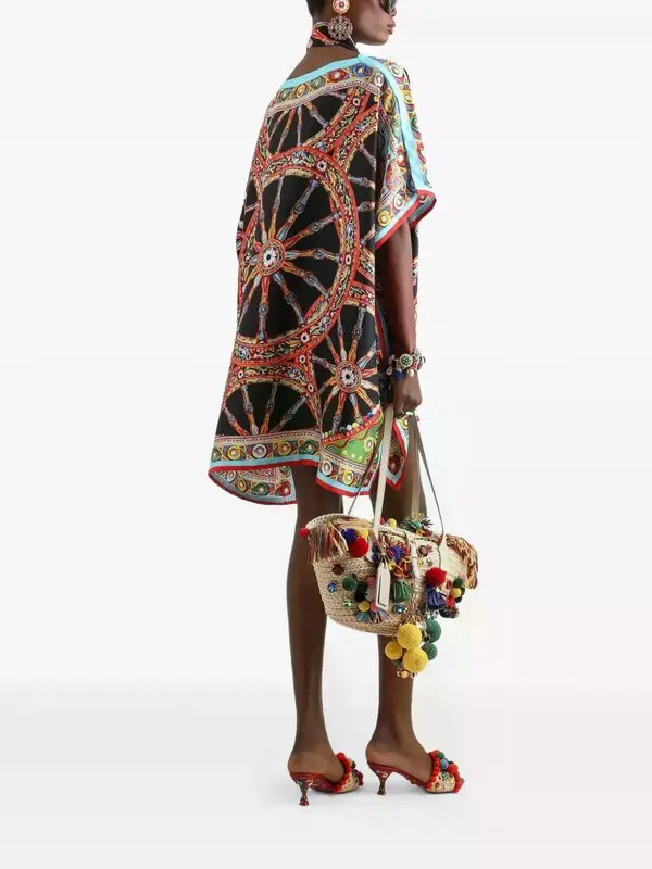 Dolce & Gabbana Carretto-print Twill Kaftan Dress