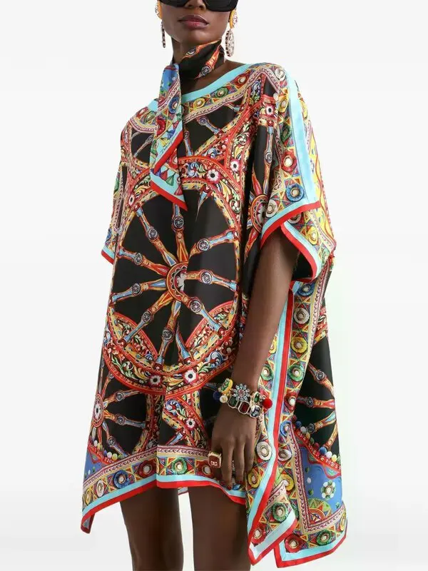 Dolce & Gabbana Carretto-print Twill Kaftan Dress