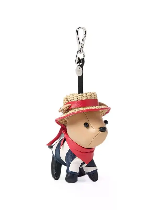 Fendi Ito Dog-motif Leather Keyring