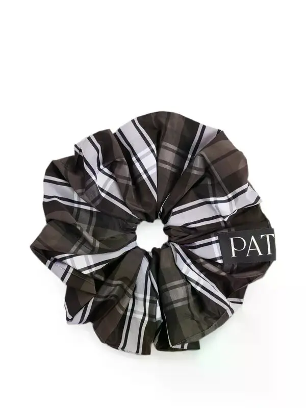 PATOU Volume Check-pattern Scrunchie - Brown