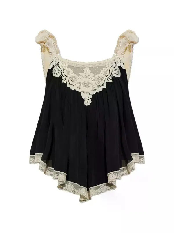 Zimmermann Lace-insert Tiered Top - Black