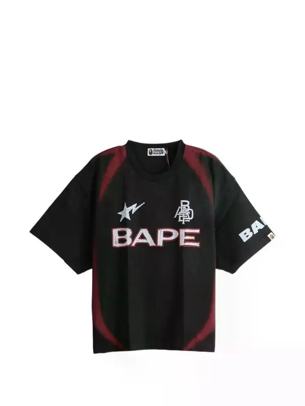 A BATHING APE Logo-print Cotton T-shirt - Black