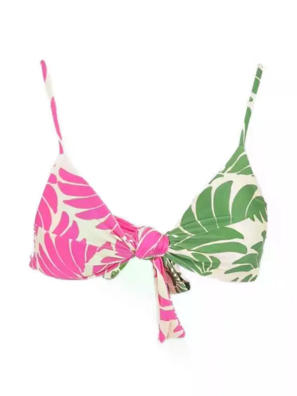 Farm Rio Tropical Print Bikini Top - Pink