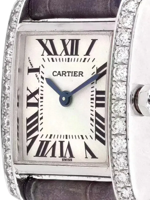Cartier Tank Française 25mm 18k Gold Diamond Bezel Watch