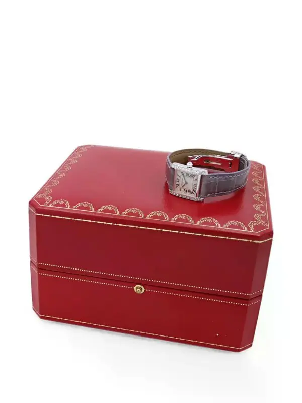 Cartier Tank Française 25mm 18k Gold Diamond Bezel Watch