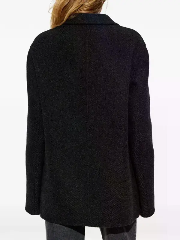 JIL SANDER Virgin Wool Herringbone Coat