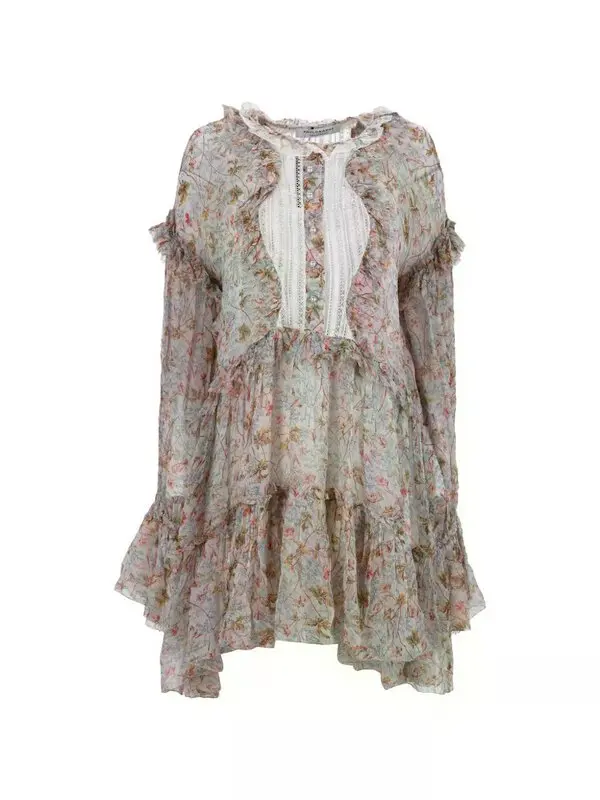 Philosophy Di Lorenzo Serafini Tiered Floral Print Mini Dress
